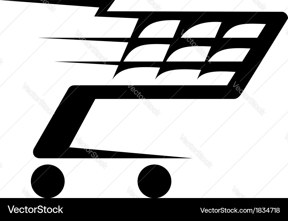 Abstract a shopping cart moving Royalty Free Vector Image