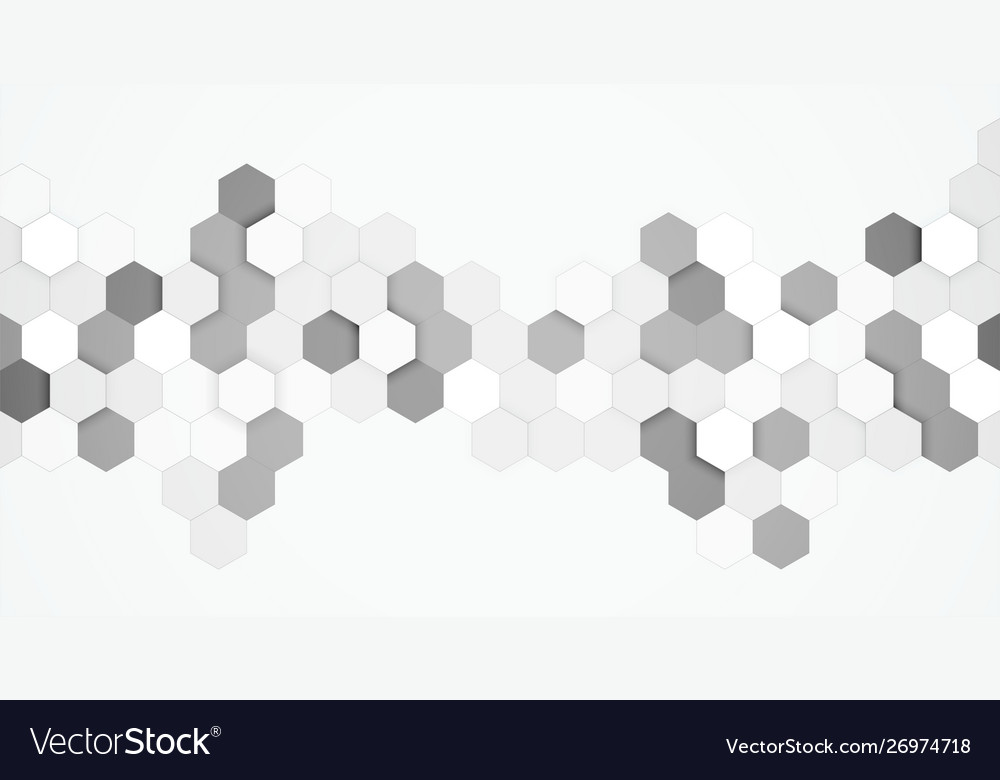 Abstract hexagonal black and white 3d pattern Vector Image