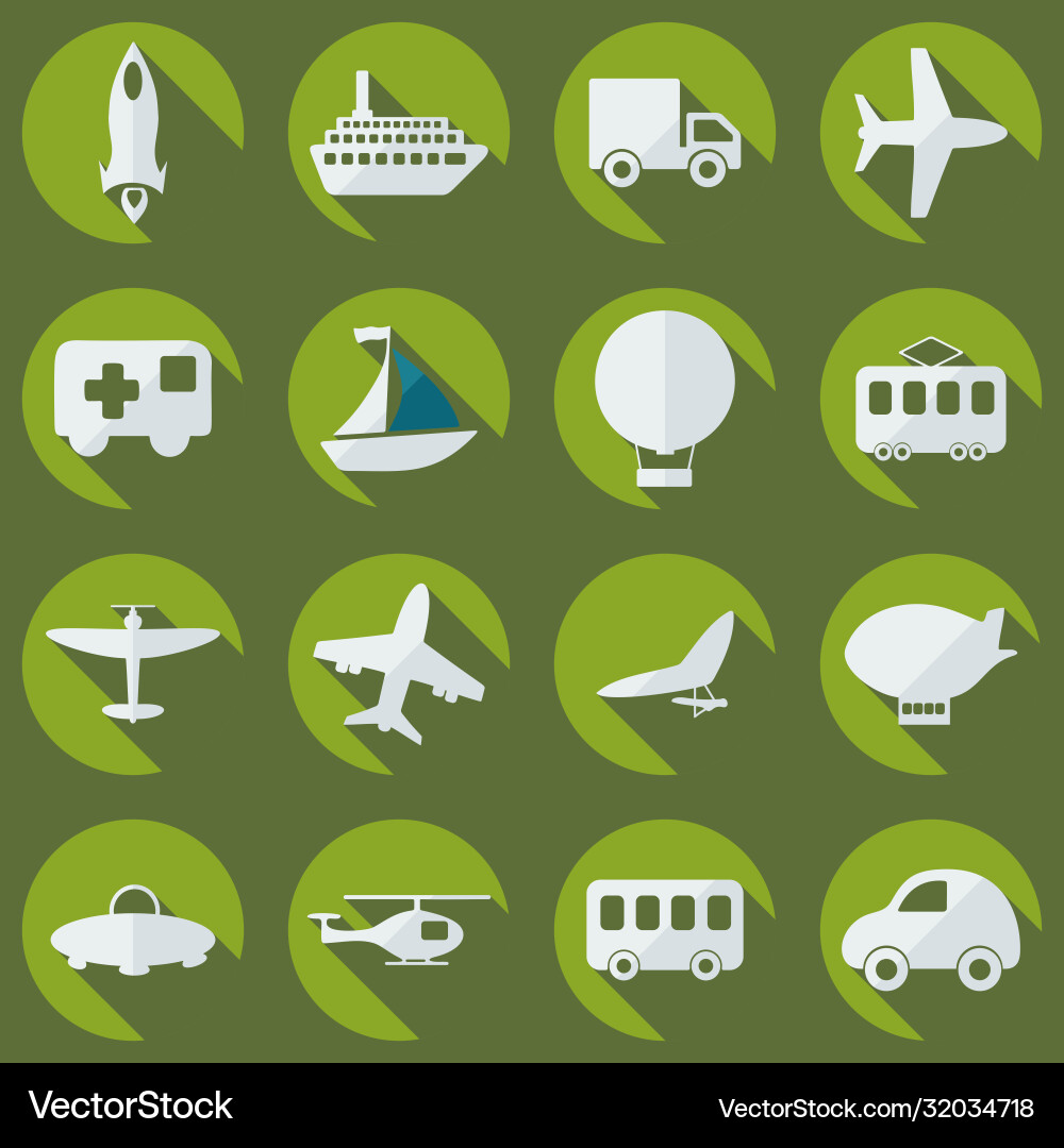 Assembly icons transport delivery set Royalty Free Vector