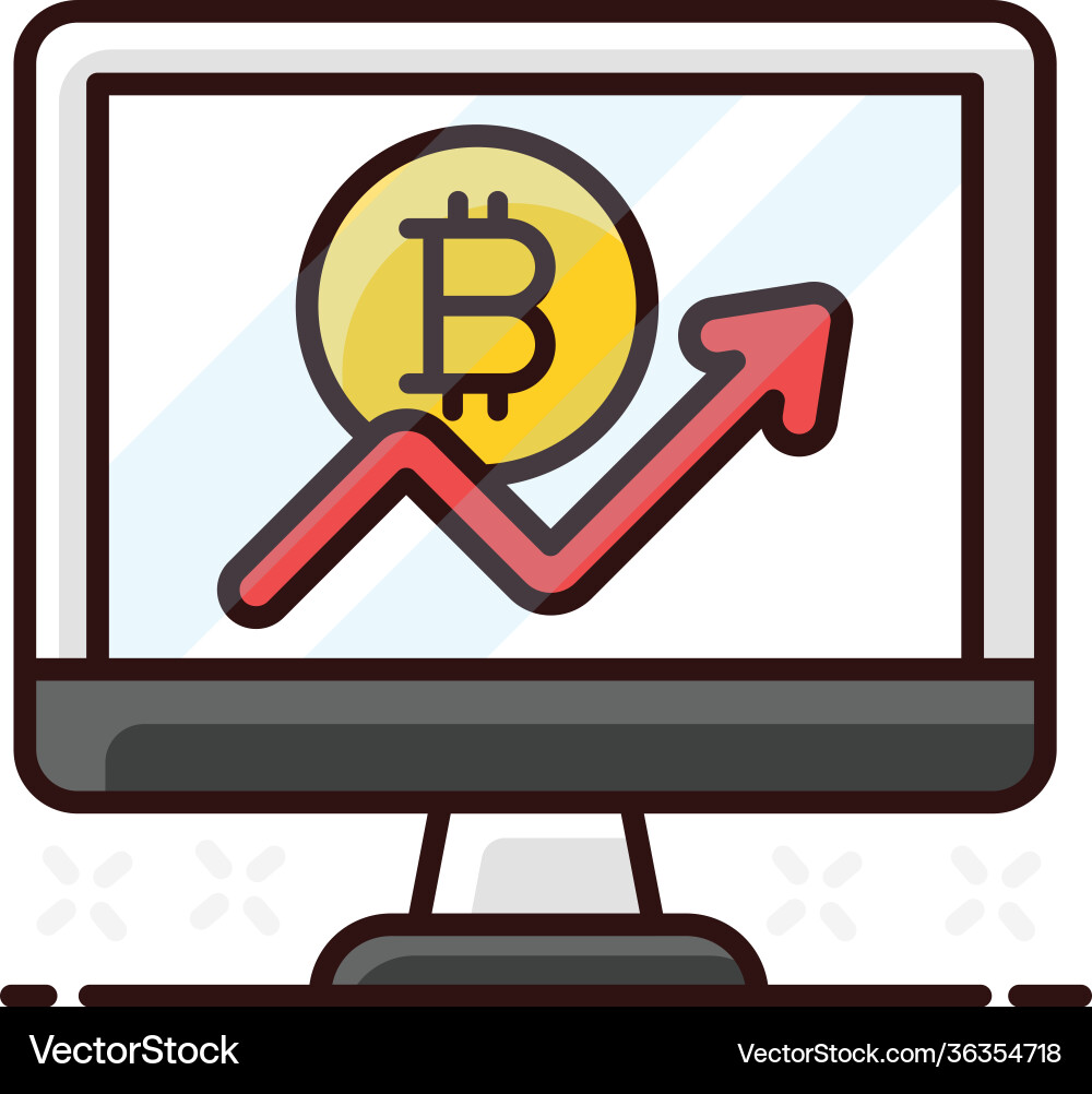 Bitcoin growth Royalty Free Vector Image - VectorStock