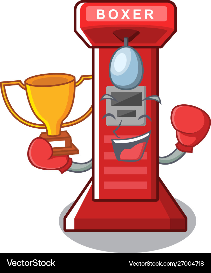Boxing winner game machine in cartoon shape Vector Image