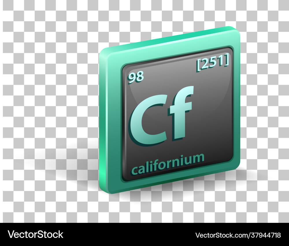 Californium chemical element symbol Royalty Free Vector