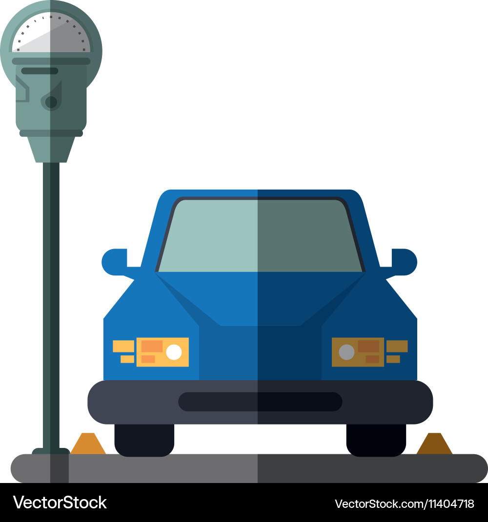 Car vehicle and parking meter design Royalty Free Vector