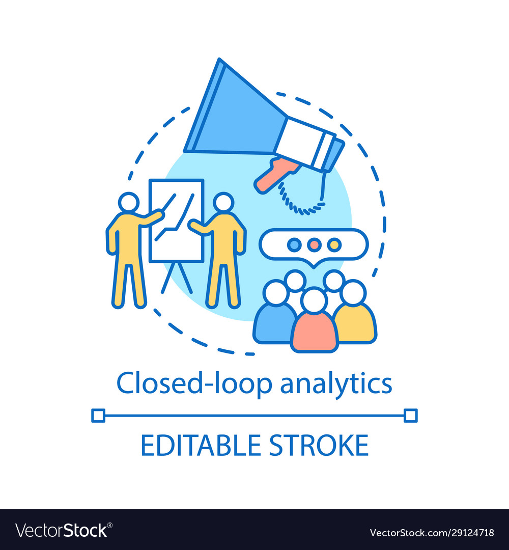 Closed-loop analytics concept icon Royalty Free Vector Image