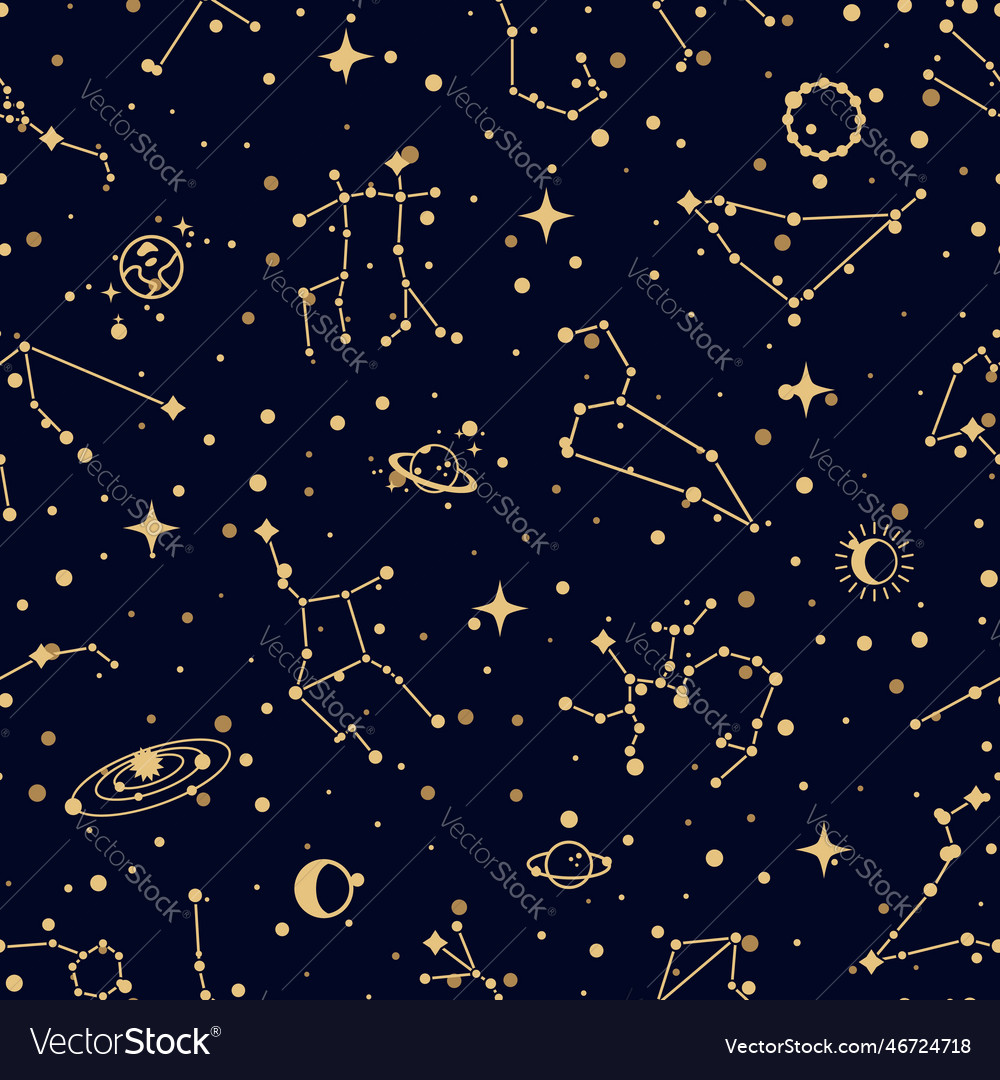 Constellation pattern seamless background Vector Image
