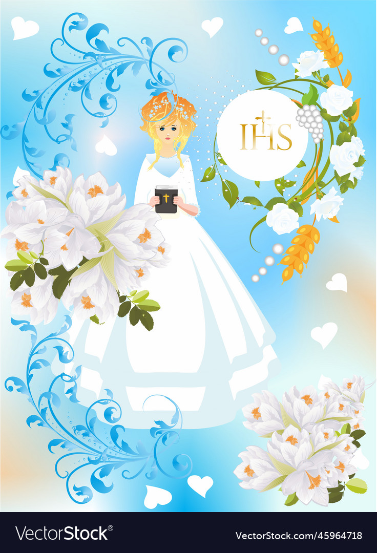 First holy communion Royalty Free Vector Image