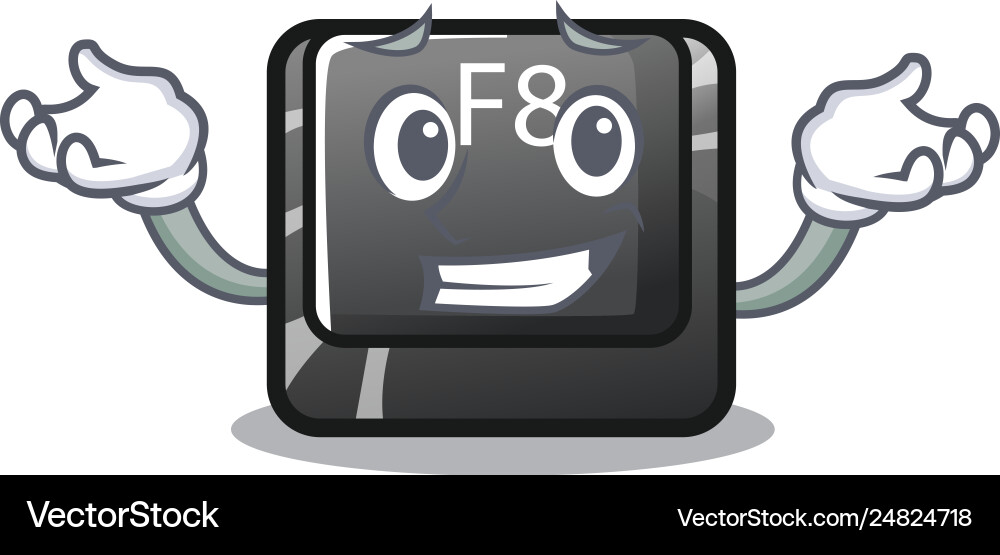 Grinning button f8 isolated with cartoon Vector Image