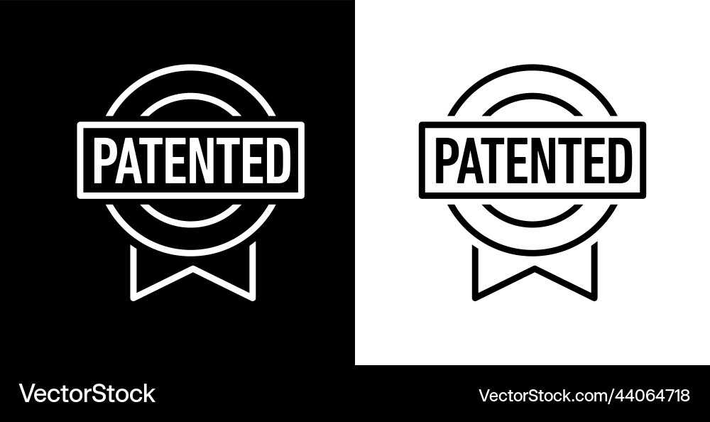 Patented round icon stamp badge Royalty Free Vector Image