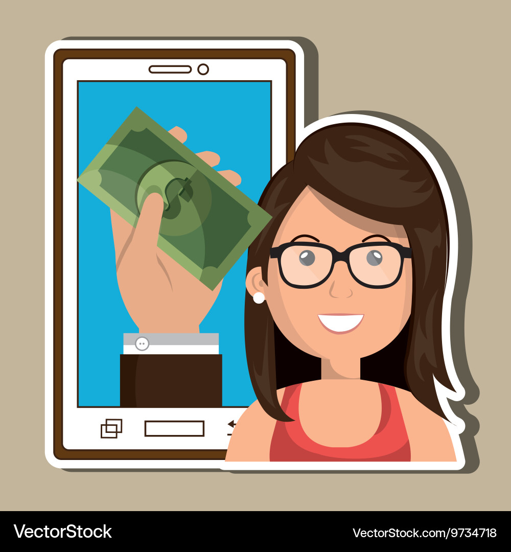 Person and money concept design Royalty Free Vector Image