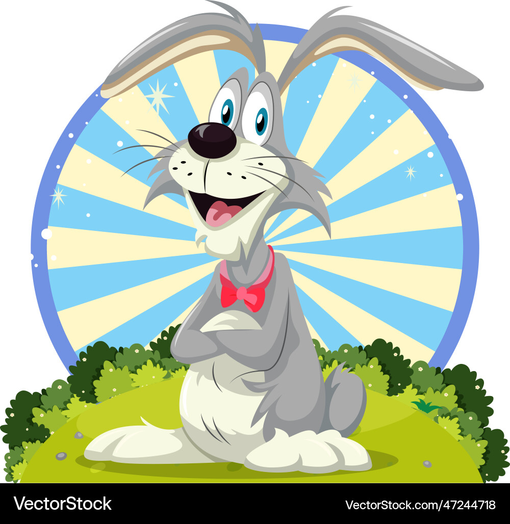 Rabbit with fantasy bush background isolated Vector Image
