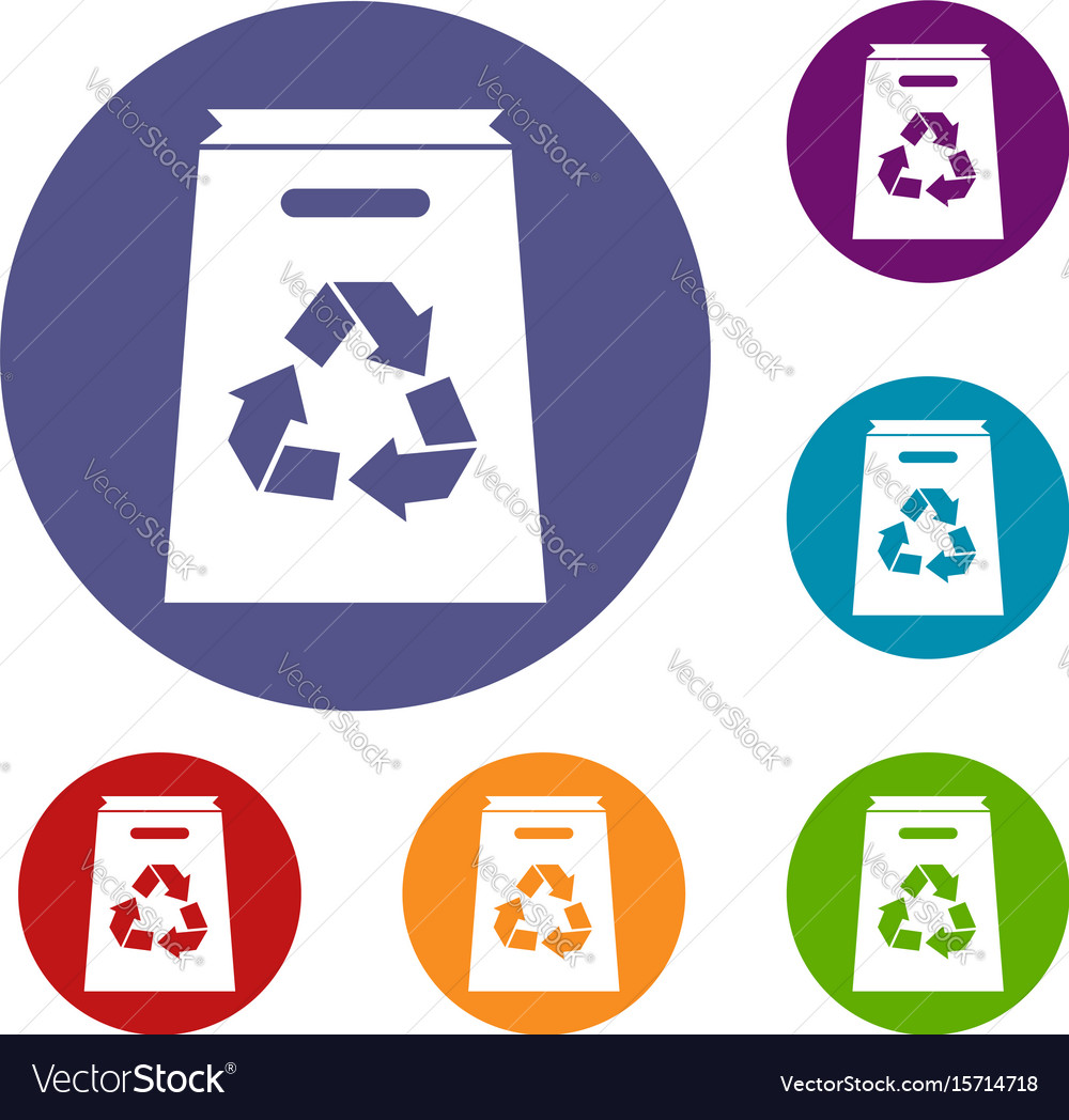 Recycle shopping bag icons set Royalty Free Vector Image Recycle shopping bag icons set Royalty Free Vector Image