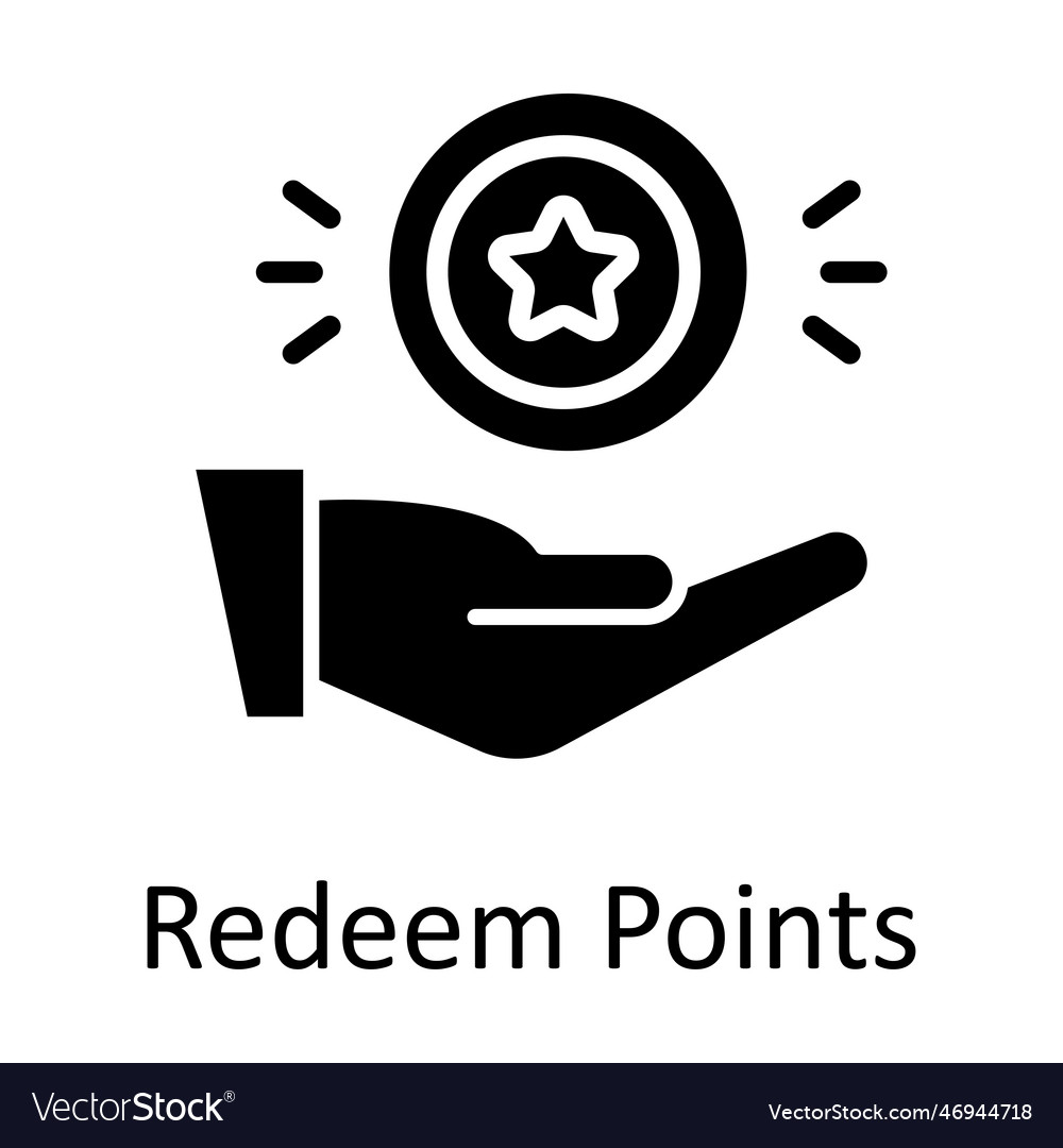 Redeem points solid icons simple stock i Vector Image