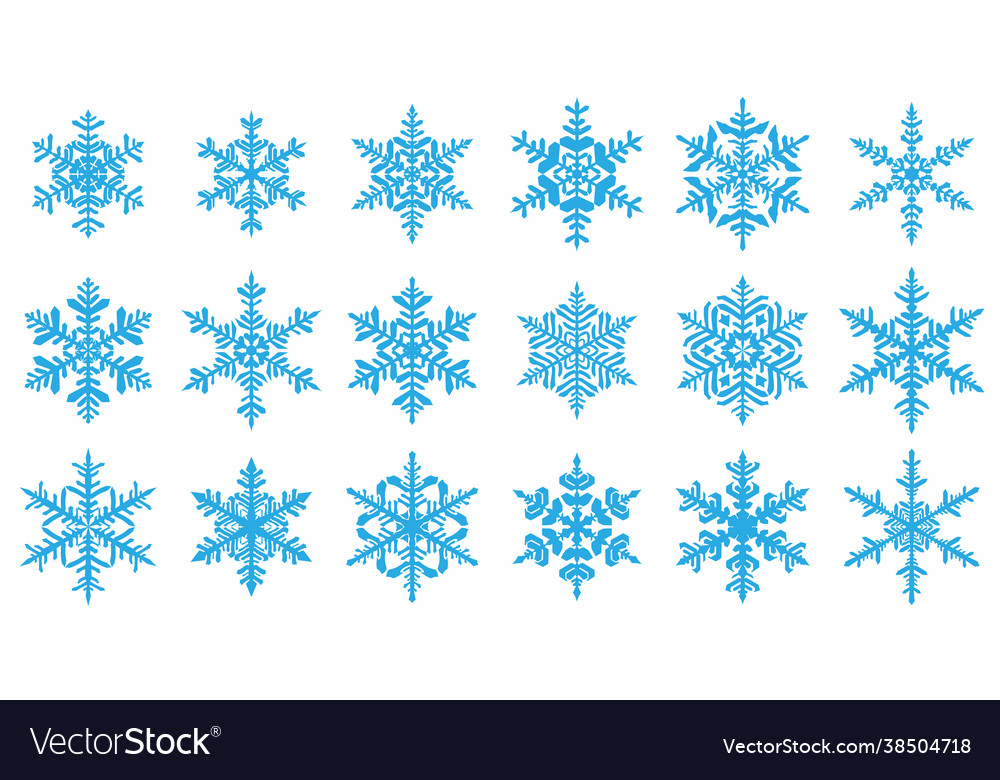 Set snowflakes Royalty Free Vector Image - VectorStock