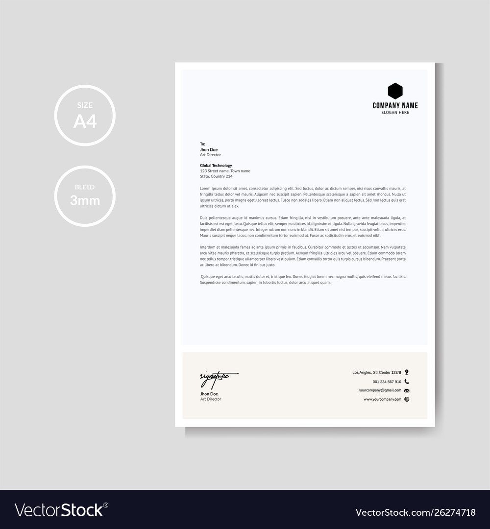 Minimal Letterhead Template Simple And Modern Letterhead Design