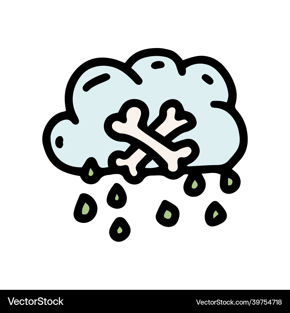 Toxic rain color doodle simple icon Royalty Free Vector