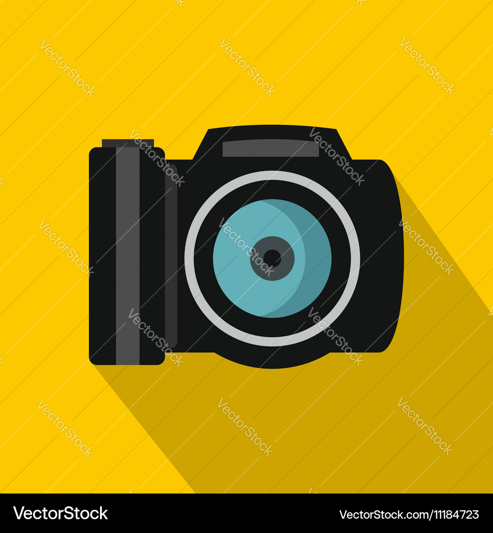 Camera icon flat style Royalty Free Vector Image