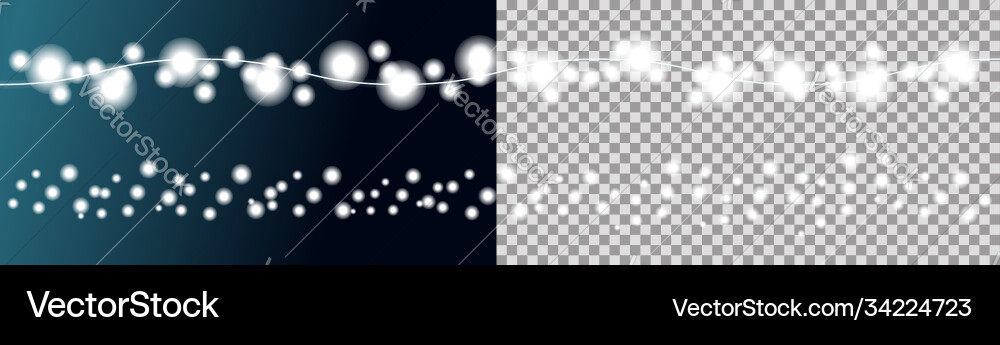 Christmas string lights set new year neon garland Vector Image