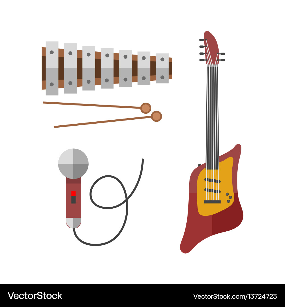 Guitar icon stringed electric musical instrument Vector Image