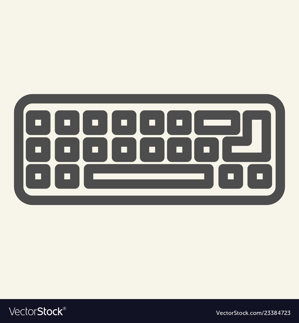 Keyboard line icon computer keypad Royalty Free Vector Image
