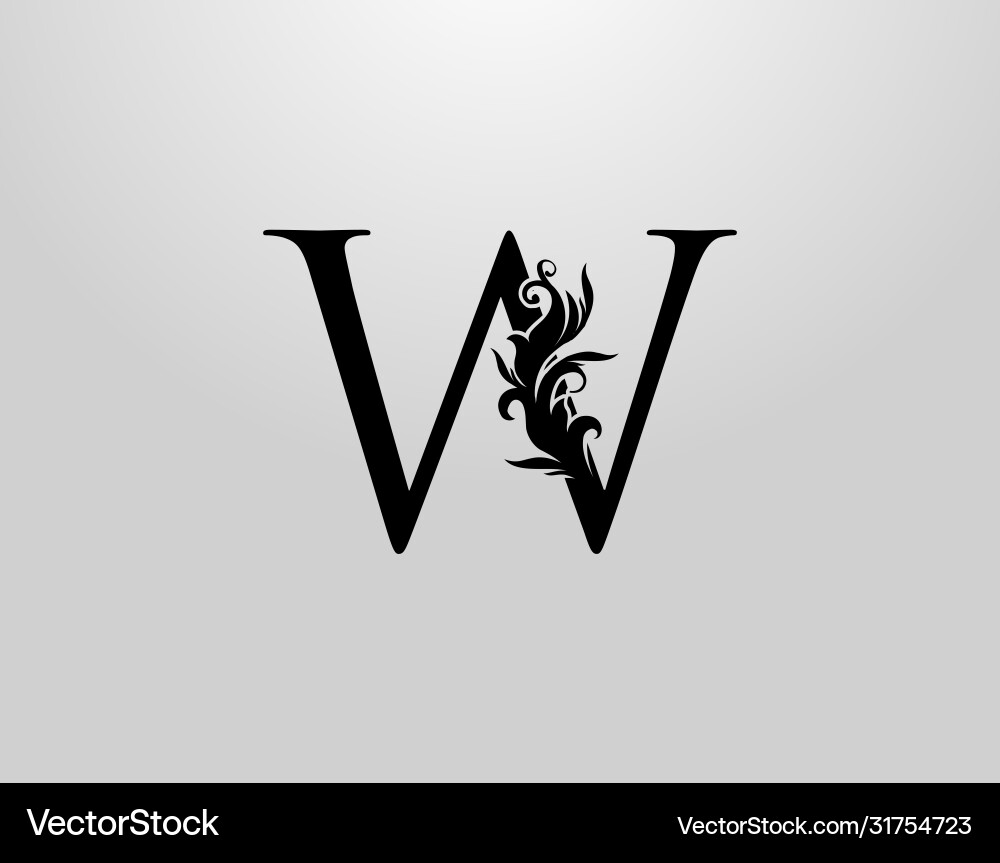Letter w swirl logo classic design Royalty Free Vector Image