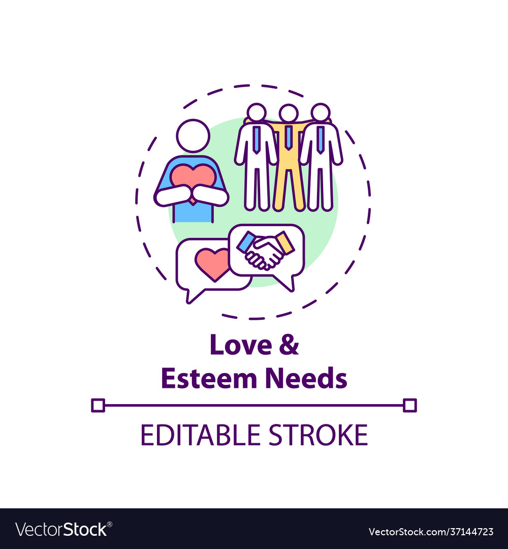 Love and esteem needs concept icon Royalty Free Vector Image Love and esteem needs concept icon Royalty Free Vector Image