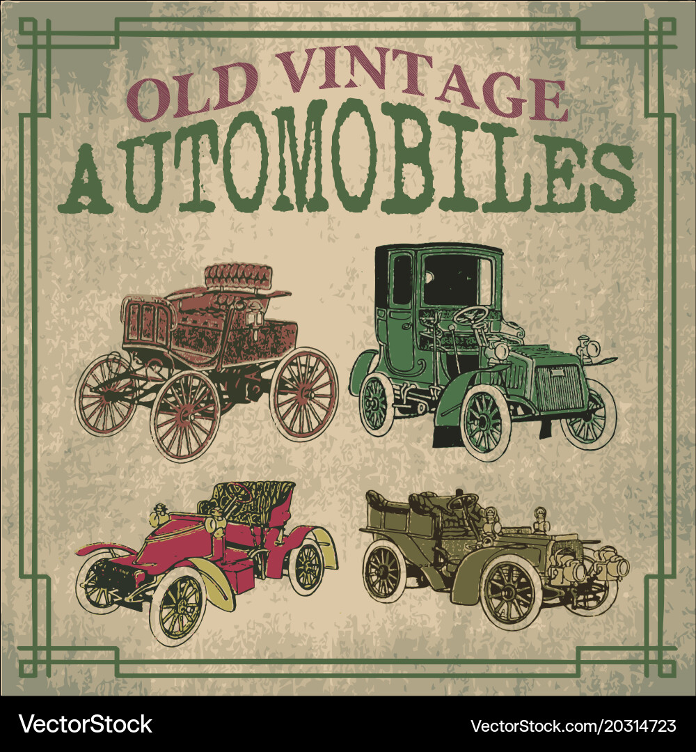 Old vintage automobiles Royalty Free Vector Image