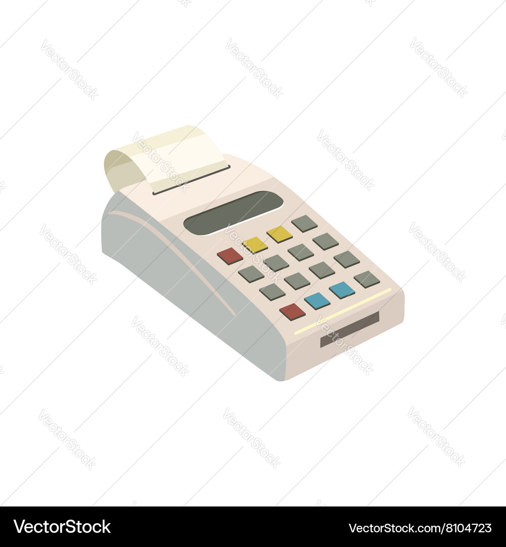 Pos terminal with icon cartoon style Royalty Free Vector