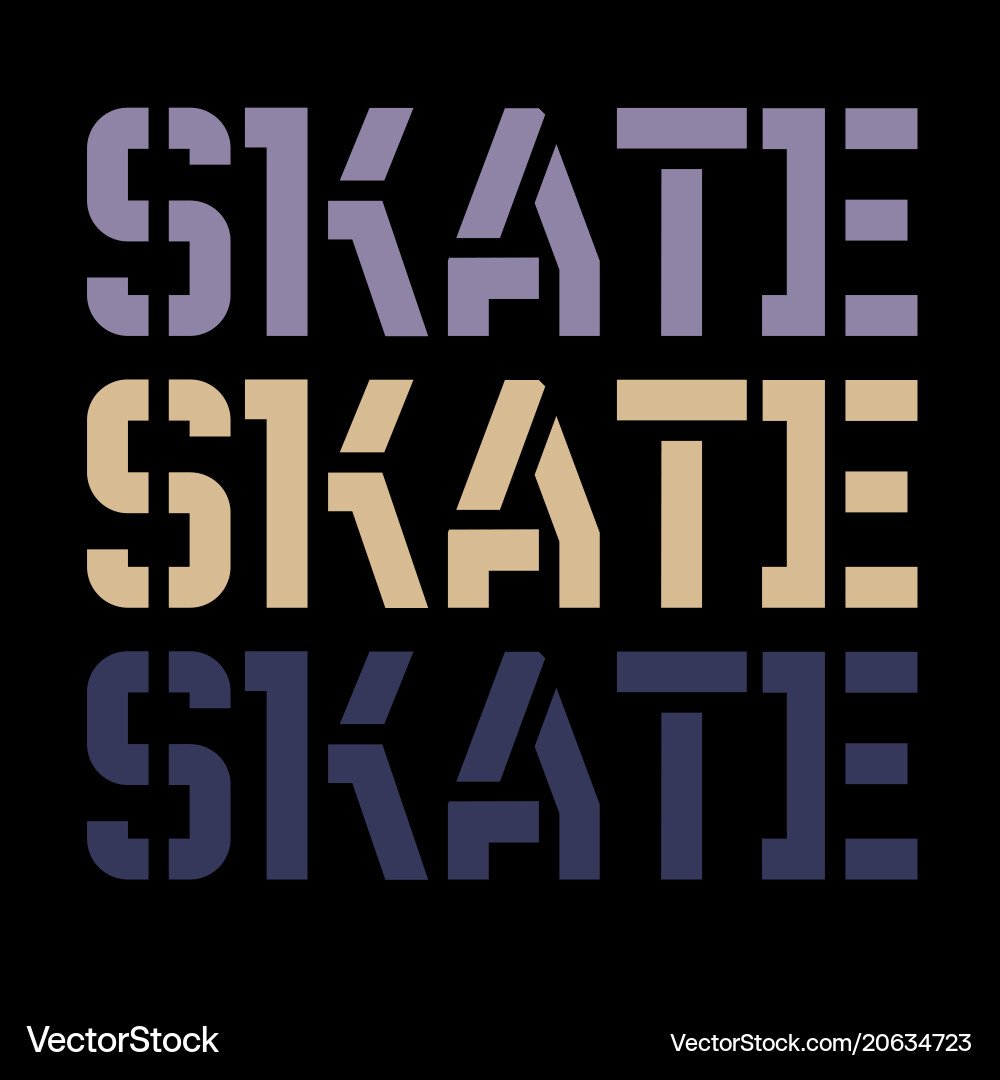 Skate typography t-shirt graphic Royalty Free Vector Image
