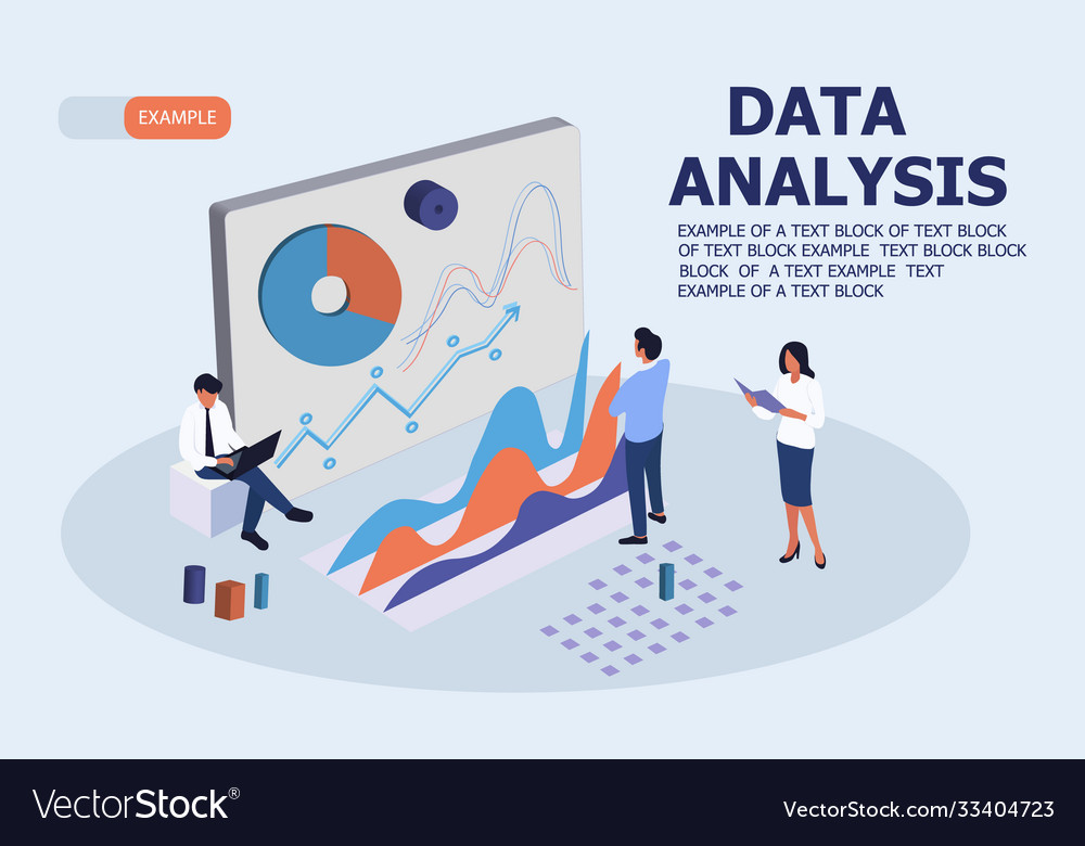 Team data analysis concept Royalty Free Vector Image