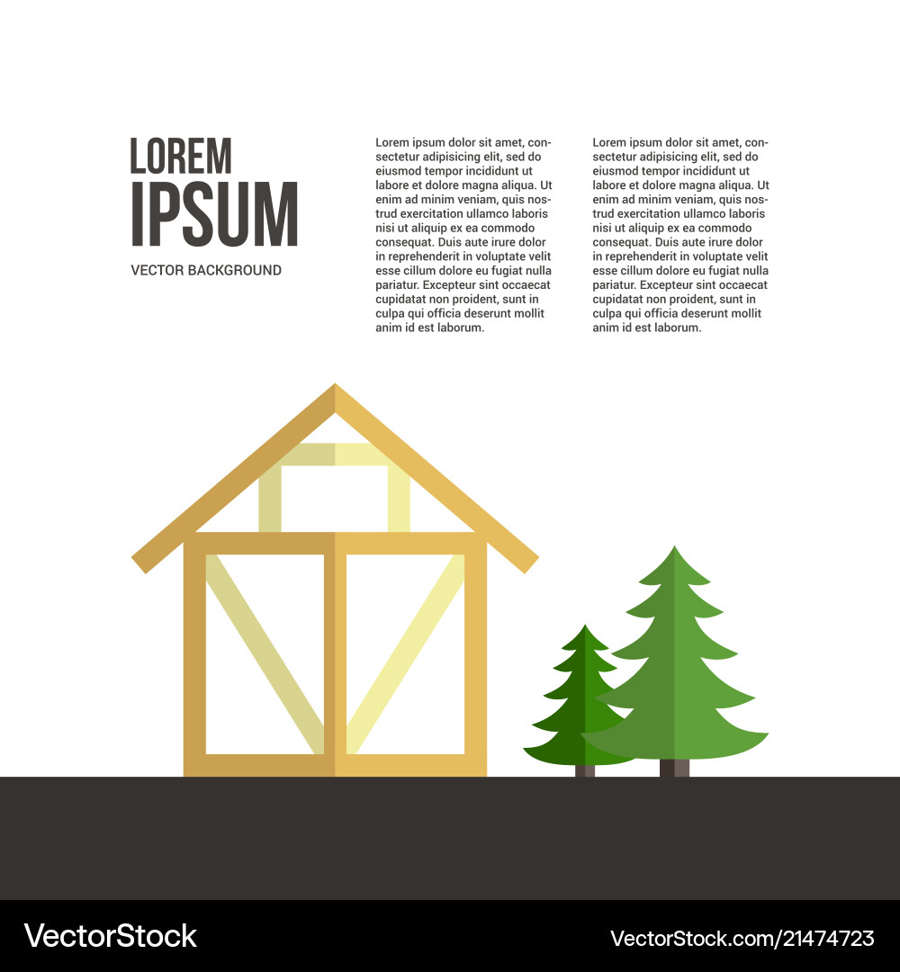 Wooden house building Royalty Free Vector Image