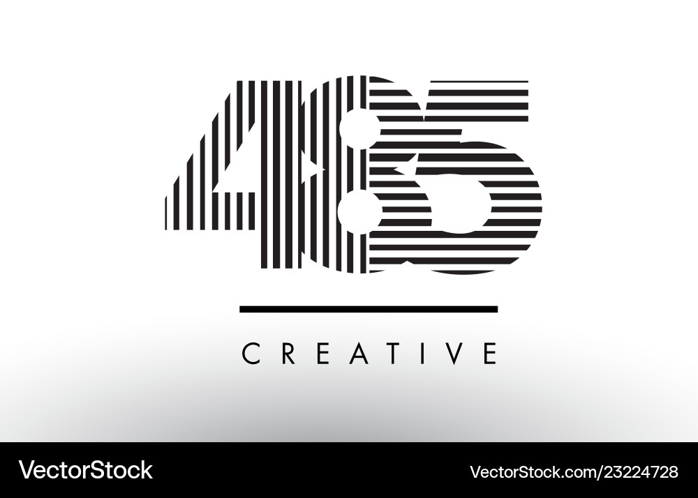 485 black and white lines number logo design Vector Image