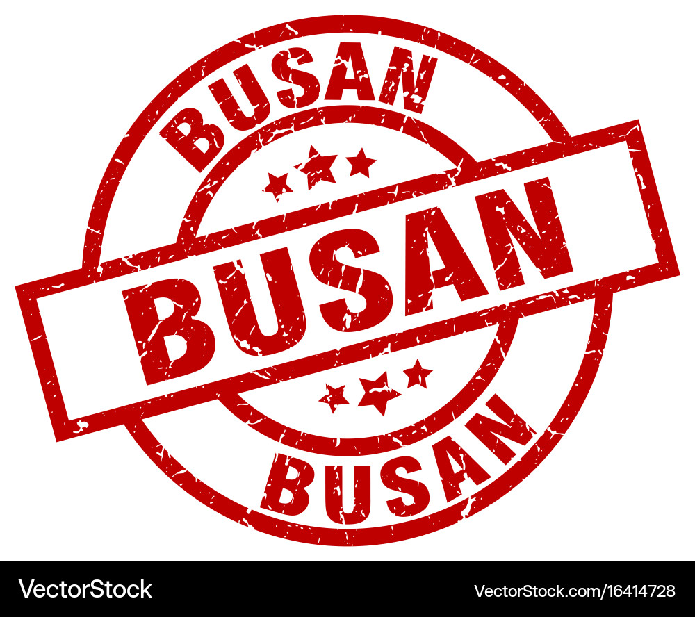 Busan red round grunge stamp Royalty Free Vector Image