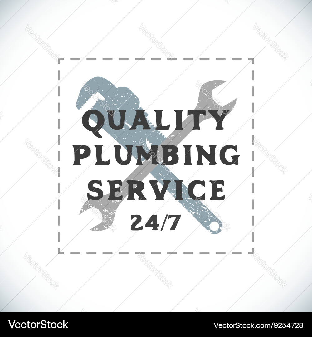 Color plumbing service sign template Royalty Free Vector