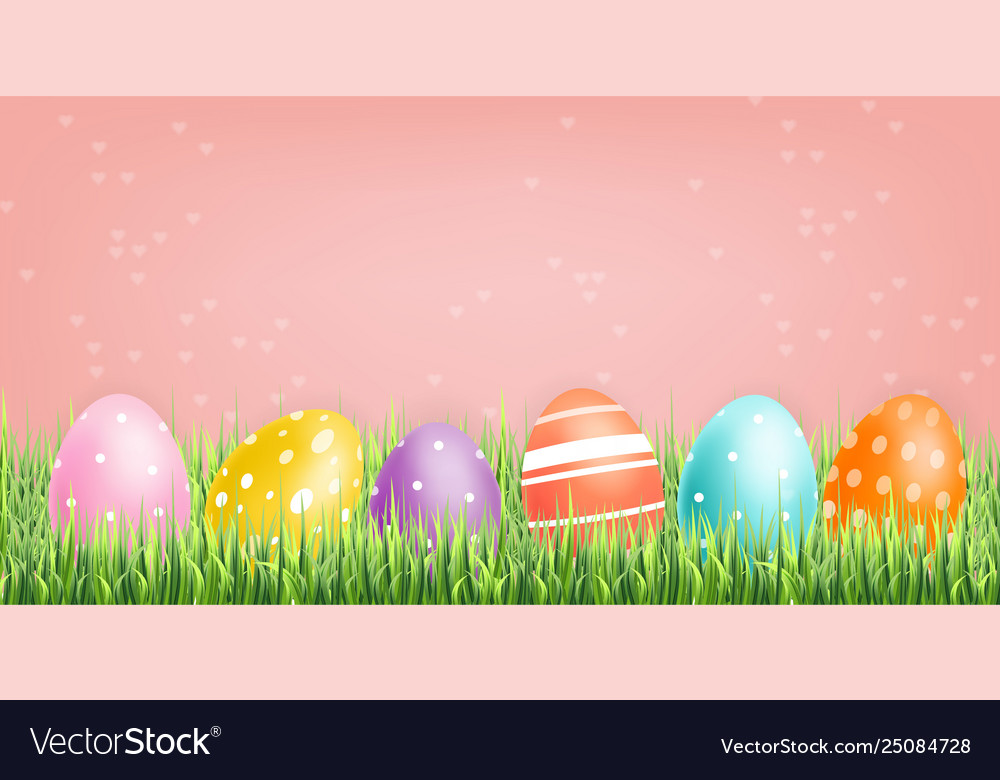 Colorful easter eggs realistic spring Royalty Free Vector