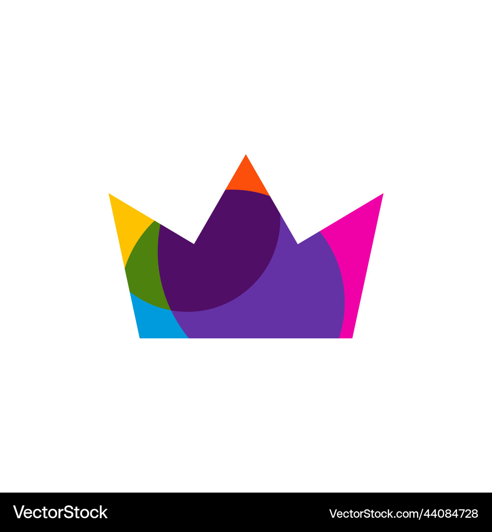 Colorful king logo template design emblem Vector Image
