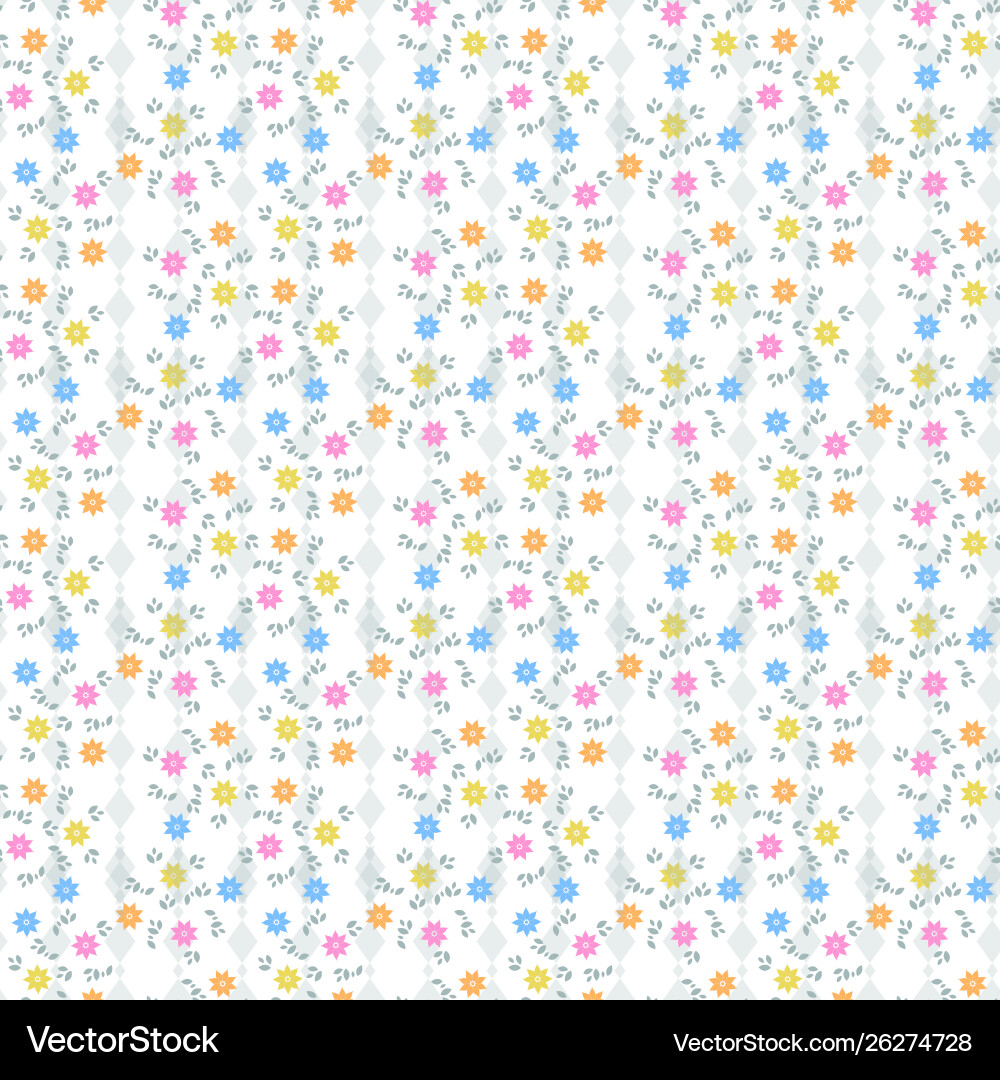 Cute pattern in small flower pink flowers Vector Image