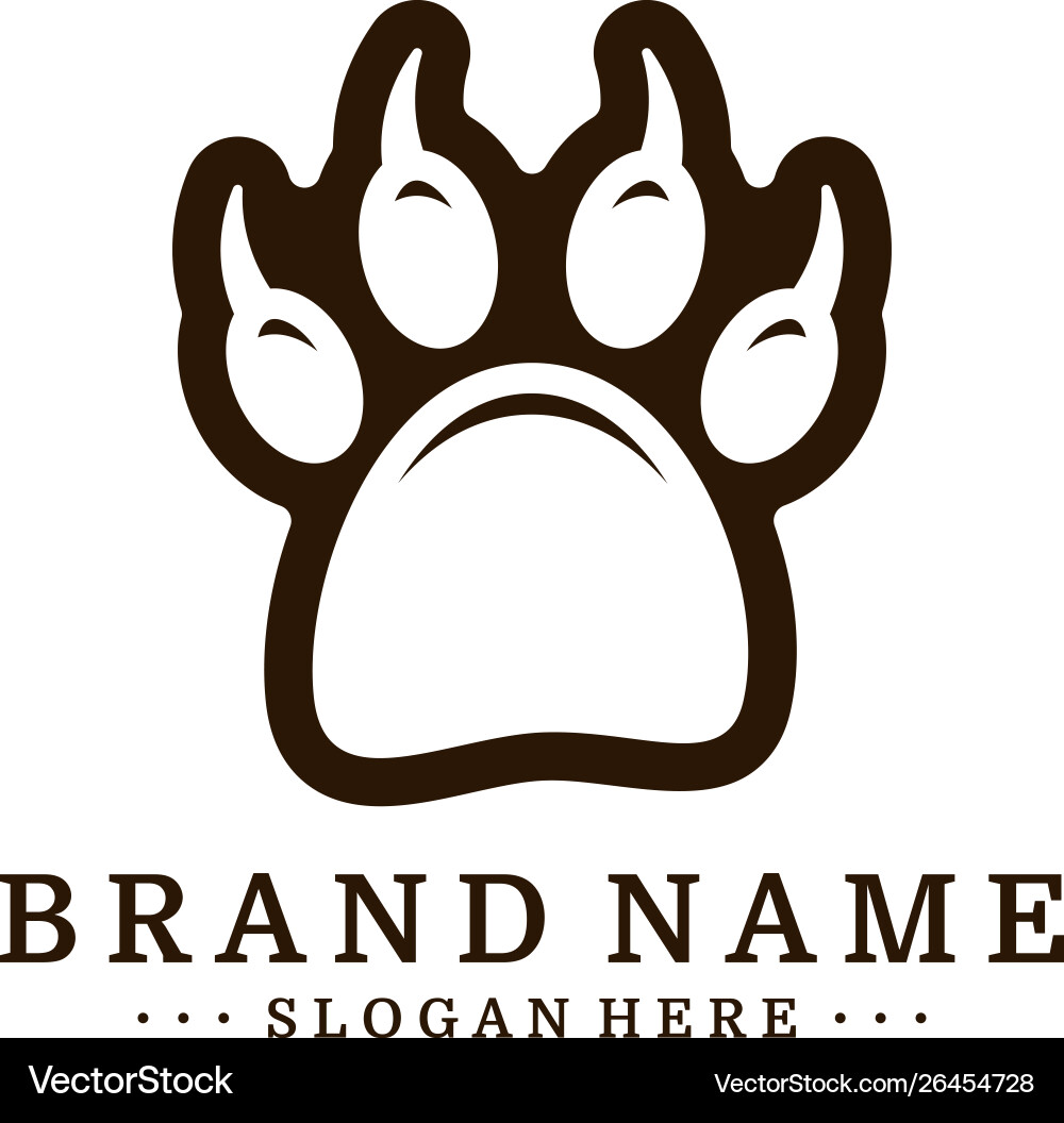 Dog foot logo design template icon Royalty Free Vector Image