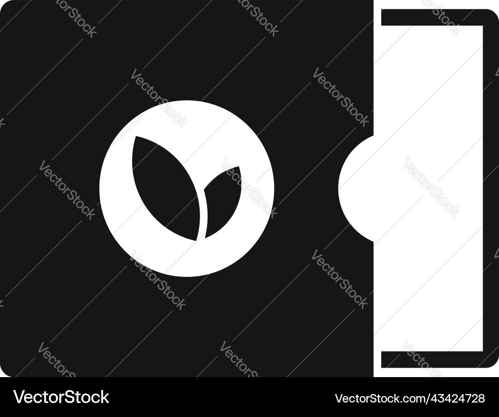 Eco leaf box icon simple paper food Royalty Free Vector