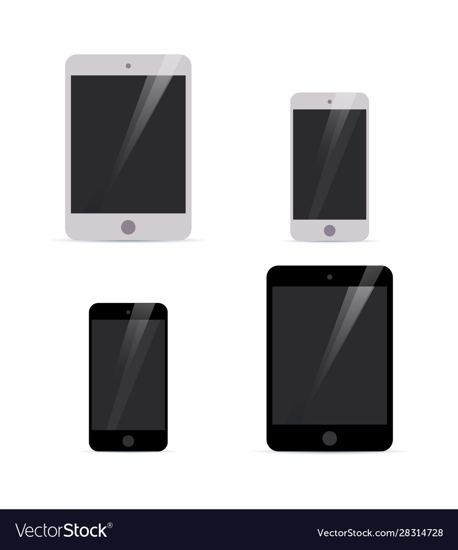 Flat smartphone and tablet isolated cartoon Vector Image