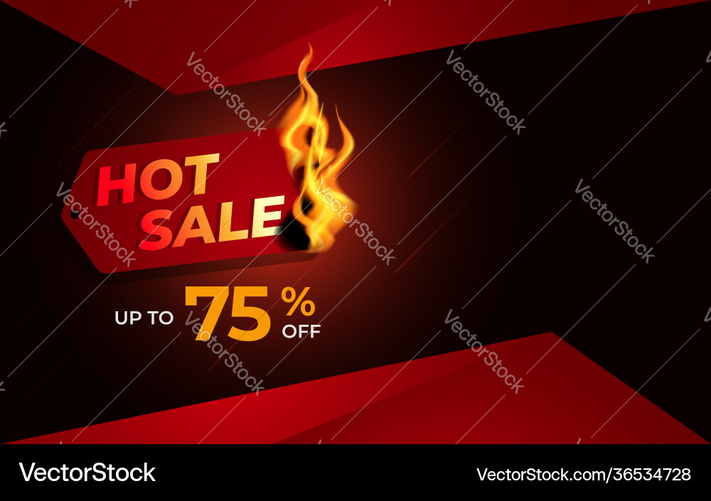 Hot sale background template with burning tag Vector Image