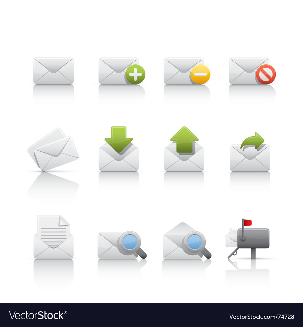 Icon set communications and mail Royalty Free Vector Image