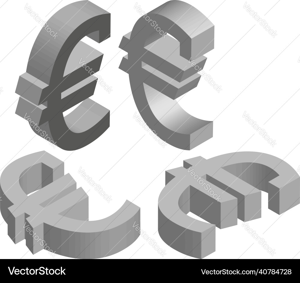 Isometric euro symbol template for creating logos Vector Image