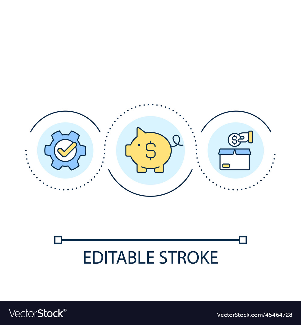 Money savings loop concept icon Royalty Free Vector Image