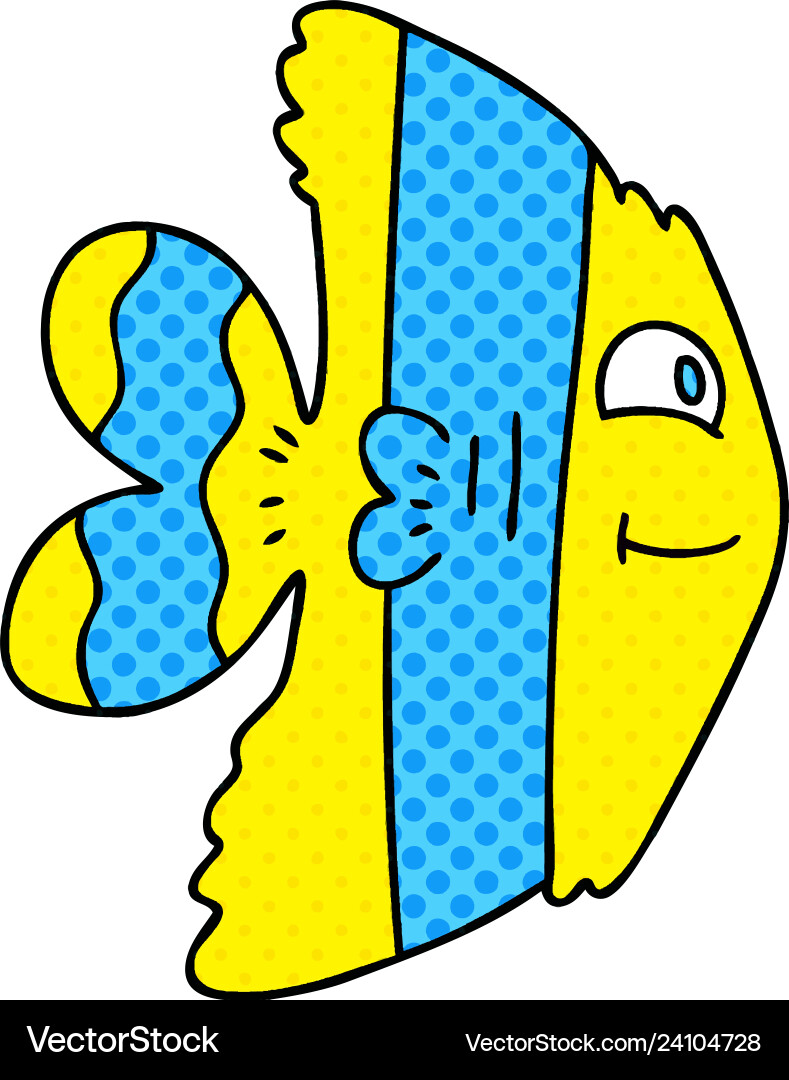 Quirky comic book style cartoon fish Royalty Free Vector