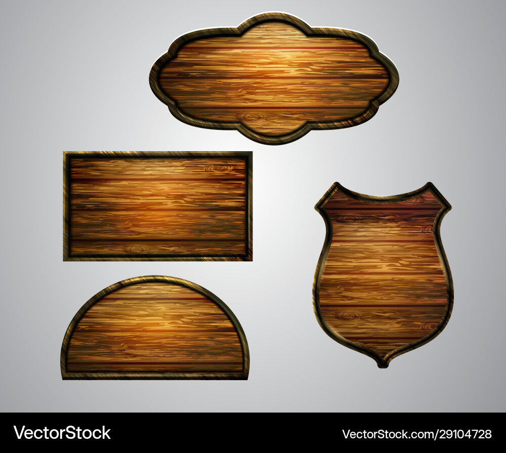 Realistic wooden signboard Royalty Free Vector Image