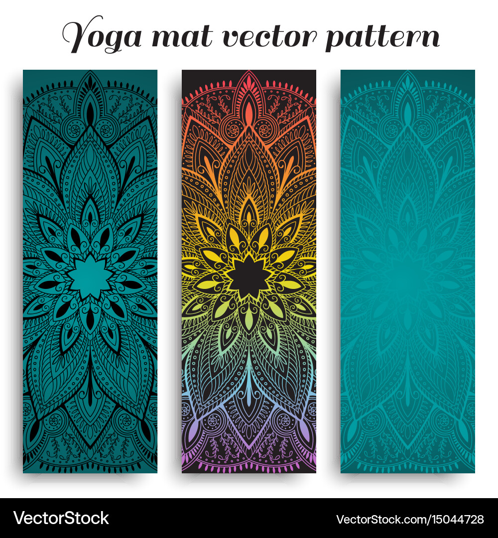 Set of yoga mat pattern Royalty Free Vector Image