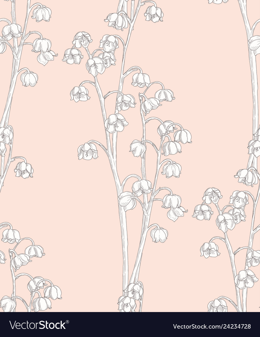 Subtle seamless pattern with drawn florals Vector Image
