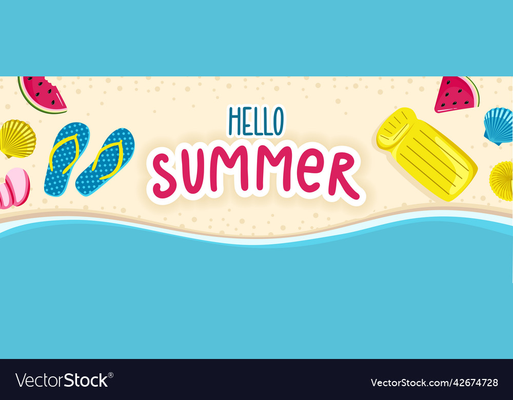 Summer background website header colorful Vector Image Summer background website header colorful Vector Image