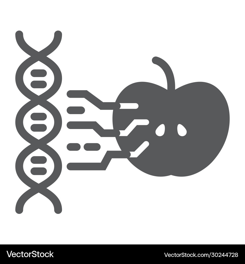 Synthetic biology glyph icon technology Royalty Free Vector
