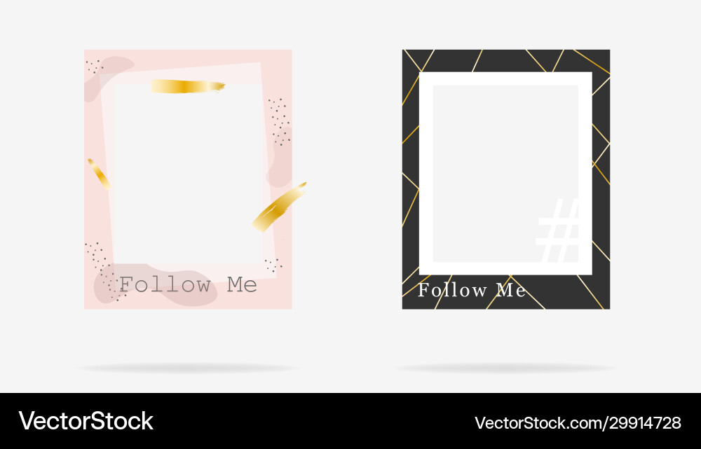 Two colorful social media frame editable minimal Vector Image